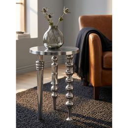 KADIMA DESIGN Beistelltisch &ndash; Aluminium Silber 44x44x63 cm Dreibein Design