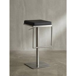 KADIMA DESIGN Barhocker &ndash; Schwarz, Kunstleder, Edelstahl, h&ouml;henverstellbar, drehbar, gepolstert, Modern
