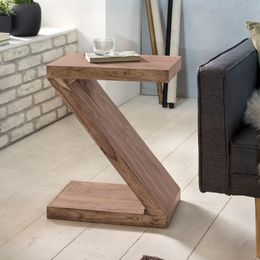KADIMA DESIGN Beistelltisch Massivholz Z Cube Landhausstil Design MUMBAI, Akazie 30x44x59 cm