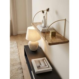 KADIMA DESIGN Wandregal Massivholz Metall Kleines Industrial, Mango 80x22x25 cm