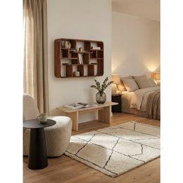 KADIMA DESIGN Wandregal Massivholz Modern Stil 80x55x15 cm Gro&szlig; Schwebend