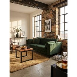 KADIMA DESIGN Beistelltisch &ndash; Massivholz Braun Metall 45x40x45 cm Industrial