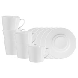 Ritzenhoff & Breker Ritzenhoff & Breker Kaffeetassen mit Untertassen Bianco Conico 180 ml 6er Set