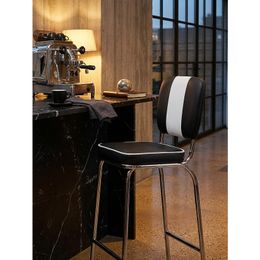 KADIMA DESIGN Barhocker Retro 50er Jahre Dinerstil Wei&szlig;, Schwarz 40x38x110 cm