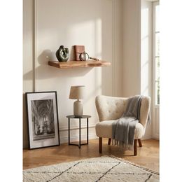 KADIMA DESIGN Wandregal Massivholz Baumkante Landhausstil, Akazie 40x26x4 cm