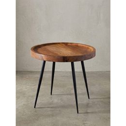 KADIMA DESIGN Beistelltisch &ndash; Massivholz, Metall, 46x40x46 cm, Industrial Stil