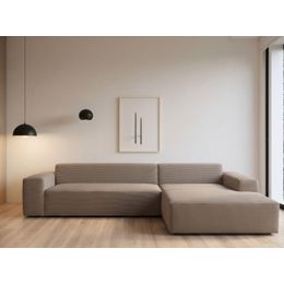 Ecksofa WERK2 "Zeus-XL, B/T: 311/210 cm, Mega-Sofa mit gro&szlig;er Sitztiefe, modern", beige (greige), B:311cm H:70cm T:210cm, 90% Polyester, 10% Nylon, Sofas, Ecksofa, Curvy Trend Garnitur mit urbaner Optik, bequem, Big-Sofa, L-Form