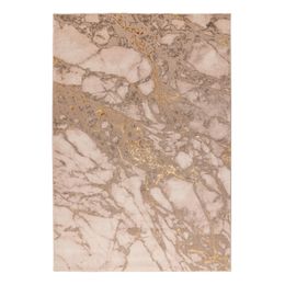 Teppich Kayoom "Mineral 425", gold, B:200cm H:12mm L:290cm, Polypropylen, Teppiche, Teppich, Kurzflor, Hoch Tief Struktur, Wohnzimmer