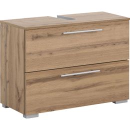 Waschbeckenunterschrank Welltime "Carlos, Waschbeckenunterschrank, Made in Germany, B: 80 cm", braun (eiche landhausfarben), B:80,2cm H:59,1cm T:35cm, FSC-zertifizierter Holzwerkstoff, Schr&auml;nke, Waschbeckenunterschrank, Solide Verarbeitung - Dieses Produkt ist in Deutschland gefertigt