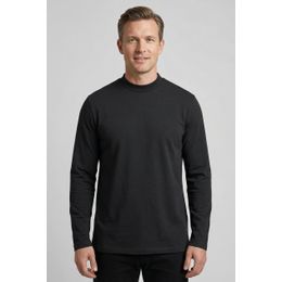 Langarmshirt Fynch-Hatton, Herren, Gr. 4XL, schwarz, Jersey, Obermaterial: 100% Baumwolle, unifarben, gerade h&uuml;ftbedeckend, Rundhals, Shirts Langarmshirt, gerade Passform, aus Baumwolle, unifarben, mit Logo-Stickerei