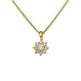 Kettenanh&auml;nger Firetti "Schmuck Geschenk Gold 333 Halsschmuck Anh&auml;nger f&uuml;r Halskette Stern", gold (gelbgoldfarben, kristallwei&szlig;, kristallwei&szlig;), Schmuckanh&auml;nger, Damen, Gelbgold 333, 0,55 g, Kettenanh&auml;nger, mit Zirkonia (synth.)