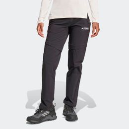 Outdoorhose adidas terrex "MULTI ZIP-OFF", Damen, Gr. 32, N-Gr, schwarz (schwarz, normal, gr.), Obermaterial: 93% Polyamid, 7% Elasthan, Hosen Outdoorhose, f&uuml;r Erwachsene, mit Rei&szlig;verschluss, aus Kunstfaser