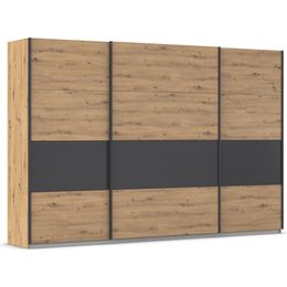 Kleiderschrank OTTO HOME "Mehrzweckschrank Aktenschrank M&ouml;bel Mietswohnung Schlafzimmer CORTONA", grau (eiche artisan, graumetallic), B:315cm H:210cm T:62cm, Holzwerkstoff, Schr&auml;nke, Kleiderschrank, inkl. Inneneinteilung, 2 Stoffboxen extra Einlegeb&ouml;den MADE IN GERMANY