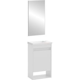 Badezimmer-Set Welltime "Avio, Badezimmer Set, Made in Germany, B: 45,5 cm", mattwei&szlig;, B:85,5cm H:158cm T:30,5cm, Kastenm&ouml;bel-Sets, Solide Verarbeitung - Dieses Produkt ist in Deutschland gefertigt