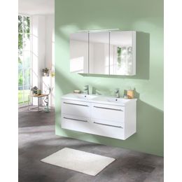Spiegelschrank Welltime "Torino, Spiegelschrank, Made in Germany, B: 120 cm", wei&szlig; (kreidewei&szlig;), B:120cm H:75cm T:16cm, FSC-zertifizierter Holzwerkstoff, Schr&auml;nke, Spiegelschrank, Solide Verarbeitung - Dieses Produkt ist in Deutschland gefertigt