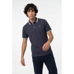 Jack & Jones Poloshirt JACK & JONES "JPRBLUALVES SS POLO SN", Herren, Gr. S, graphite detail:schwarz navy melange, Jersey, Obermaterial: 50% Baumwolle, 50% Polyester, meliert, regular fit normal, ohne Ausschnitt, angesetztes B&uuml;ndchen kontrastfarben, Shirts, mit Logo Stickerei