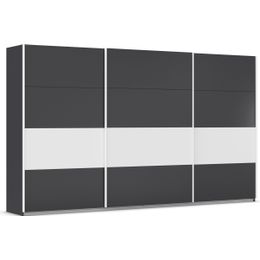 Kleiderschrank OTTO HOME "Mehrzweckschrank Aktenschrank M&ouml;bel Mietswohnung Schlafzimmer CORTONA", grau (graumetallic, alpinwei&szlig;), B:360cm H:210cm T:62cm, Holzwerkstoff, Schr&auml;nke, Kleiderschrank, inkl. Inneneinteilung, 2 Stoffboxen extra Einlegeb&ouml;den MADE IN GERMANY
