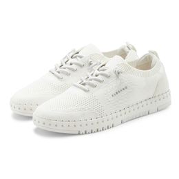 Sneaker ELBSAND "Freizeitschuh, Slip-On-Sneaker", Damen, Gr. 36, wei&szlig;, Obermaterial: 64% Textilmaterial, 36% Lederimitat. Decksohle: 100% Textilmaterial. Futter: 83% Textilmaterial, 17% Lederimitat. Laufsohle: 100% Synthetik, unifarben, Basic, Schuhe Sneaker, NEU zum Reinschl&uuml;pfen mit elastischen Schn&uuml;rb&auml;ndern VEGAN