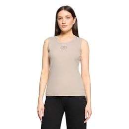 T-Shirt Betty Barclay "Damen mit Rippenstruktur", Damen, Gr. 36, grau beige, Rippware, Obermaterial: 95% Baumwolle, 5% Elasthan, tailliert normal, Rundhals, Shirts T-Shirt