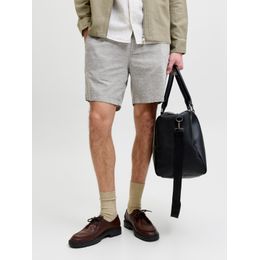 Jack & Jones Chinoshorts JACK & JONES "JPSTACE SUMMER SHORT SRT SN", Herren, Gr. S, N-Gr, dusty olive detail:melange, Web, Obermaterial: 70% Baumwolle, 30% Leinen, meliert, regular fit kniefrei, Hosen Chinoshorts, mit praktischen Taschen