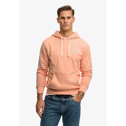 Kapuzensweatshirt Superdry "Essential Logo Classic Hood", Herren, Gr. M, coral reef, angeraute Sweatware, Obermaterial: 80% Baumwolle, 20% Polyester, unifarben, loose fit normal, Rundhals, Rippb&uuml;ndchen, Sweatshirts, Baumwollmischung, loose fit