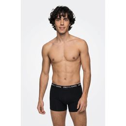 Only & Sons Trunk ONLY & SONS "ONSSUMMER PRINTED BOXER 3-PACK NOOS", Herren, Gr. L, 3 Stk., schwarz pack:flower, Jersey, Obermaterial: 95% Baumwolle, 5% Elasthan, bedruckt, gemustert, unifarben, k&ouml;rpernah, Unterhosen, Baumwollmischung, elastisches B&uuml;ndchen