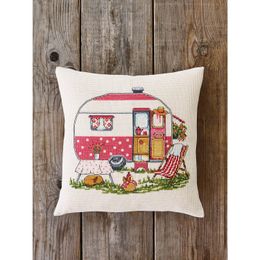 buttinette Stickkissen "Wohnwagen"