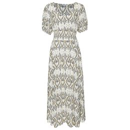 Lascana Kleid Damen Gr&ouml;&szlig;e 40 creme / khaki / schwarz Sommerkleid
