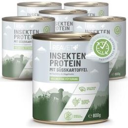 REAVET Hundenassfutter - Insektenprotein mit S&uuml;&szlig;kartoffeln an Karotten & Hagebutte | 6 x 800g