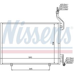NISSENS Kondensator, Klimaanlage 940107 f&uuml;r Ford