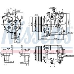 NISSENS Kompressor, Klimaanlage 890195 f&uuml;r HONDA