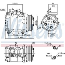 NISSENS Kompressor, Klimaanlage 890128 f&uuml;r HONDA