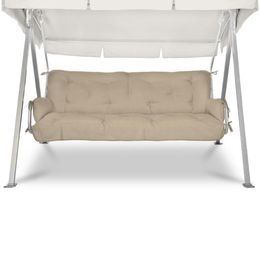 Beautissu Hollywoodschaukelauflage, Natur, Textil, 50x8x180 cm, Outdoor-Kissen