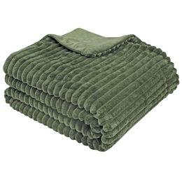 Kuscheldecke,, Olivgr&uuml;n, Textil, 150x200 cm, Oeko-Tex&reg; Standard 100, Wohntextilien, Decken, Kuscheldecken
