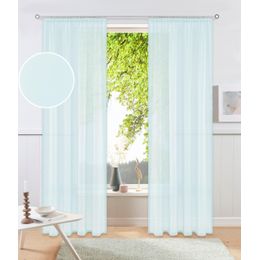 Gardine OTTO HOME "XANA" Gr. 3, blau (hellblau), B:145cm H:225cm, Voile, Polyester, Gardinen, Gardine, Bestseller, einfarbig, 1 bzw. 2 Schals, pflegeleicht, Beststeller