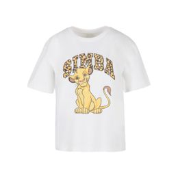 Merchcode Damen T-Shirt "Merchcode Simba Tee"wei&szlig;, Gr. M, bedruckt, 100% Baumwolle, Shirts