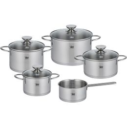 Topf-Set ELO "Galant", silber (edelstahlfarben), B:35cm H:27,5cm L:56cm, T&ouml;pfe, iIntegriertes &Ouml;l-Dosiersystem (Oil Optimizer), Induktion