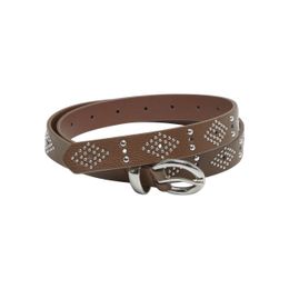 Synthetikg&uuml;rtel Urban Classics "Urban Classics Ladies Rivet Belt", Damen, Gr. S/M, braun, 100% Polyurethan, G&uuml;rtel