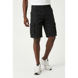 Jack & Jones Cargoshorts JACK & JONES "JPSTCOLE ANTHONY CARGO SHORTS MID SN", Herren, Gr. S, N-Gr, schwarz, Web, Obermaterial: 97% Baumwolle, 3% Elasthan, unifarben, relaxed fit knielang, Hosen