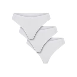 Panty Urban Classics "Urban Classics Ladies Bonded Brazilian 3-Pack", Damen, Gr. L, wei&szlig;, 90% Nylon, 10% Elasthan, unifarben, Unterhosen Panty