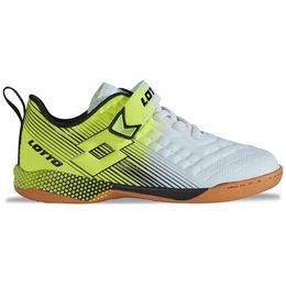 Hallenschuh Lotto, M&auml;dchen, Gr. 33, wei&szlig;, lime, Synthetik, mehrfarbig, Schuhe Hallenschuh, - ideal f&uuml;r Indoor Sport wie Handball