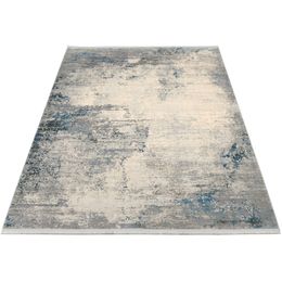 Teppich OCI DIE TEPPICHMARKE "ELEMENTS NAPALI", blau (graublau), B:120cm H:8mm L:180cm, Polyester, Viskose, Teppiche, Teppich, Kurzflor, dezenter Glanz, Viskose, Wohnzimmer