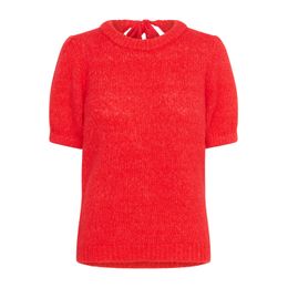 Strickpullover Kaffe "Strickpullover KAemilie", Damen, Gr. S, rot (hibiscus), Obermaterial: 64% Polyester PES. 18% Polyacryl PAN. 10% Wolle mw. 5% Alpaka WP. 3% Elasthan EL., Pullover Strickpullover