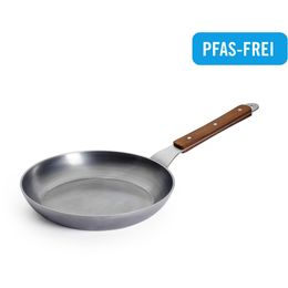Bratpfanne Woll "Woll Carbon Steel Flachpfanne", silber (silberfarben), B:24cm H:5cm L:47,5cm &Oslash;:24cm, Pfannen, Bratpfanne, nat&uuml;rlicher Antihafteffekt nach dem Einbrennen