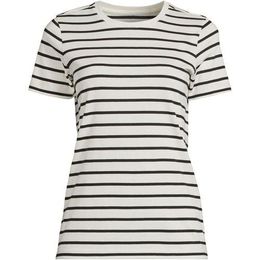LANDS' END Supima Kurzarm-Shirt mit rundem Ausschnitt f&uuml;r Damen in Plus-Gr&ouml;&szlig;e, Damen, size: plus, Blau, Baumwolle, by Lands' End