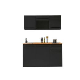 P & B K&uuml;chenleerblock Jazz Single, Schwarz, Eiche, Holzwerkstoff, 1 Schublade(n) Schubladen, nur wie online abgebildet bestellbar, K&uuml;chen, K&uuml;chenzeilen & K&uuml;chenbl&ouml;cke, K&uuml;chenzeilen ohne Ger&auml;te