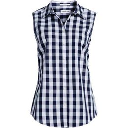 LANDS' END B&uuml;gelleichte &auml;rmellose Hemdbluse, Damen,  Blau, Baumwolle, by Lands' End