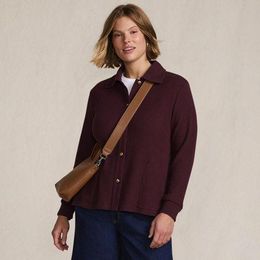 LANDS' END Baumwollmix-Jacke im Waffelstrick f&uuml;r Damen, Damen, size: regular, Rot, Baumwoll-Mischung/Polyester-Mischung, by Lands' End
