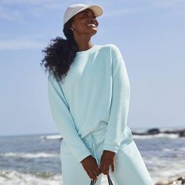LANDS' END Sweatshirt SERIOUS SWEATS f&uuml;r Damen, Damen, size: regular, Blau, Elasthan/Baumwoll-Mischung/Polyester-Mischung, by Lands' End