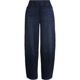LANDS' END Knit Denim STARFISH Barrel-Jeans in Petite-Gr&ouml;&szlig;e, Damen, size: petite, Blau, Baumwoll-Mischung/Polyester-Mischung, by Lands' End